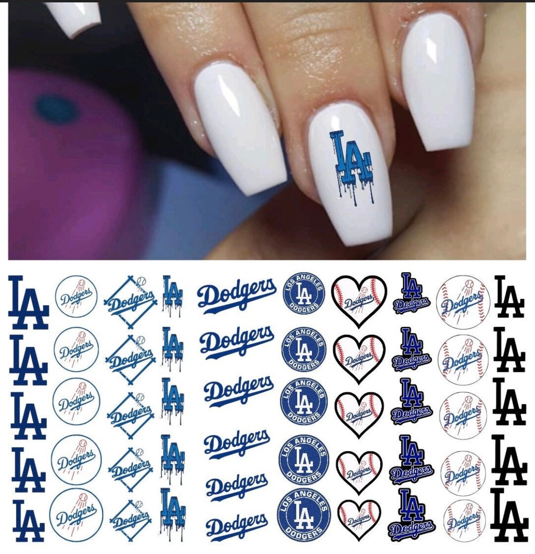Los Angeles Dodgers Baseball Nail Art Decals - Etsy