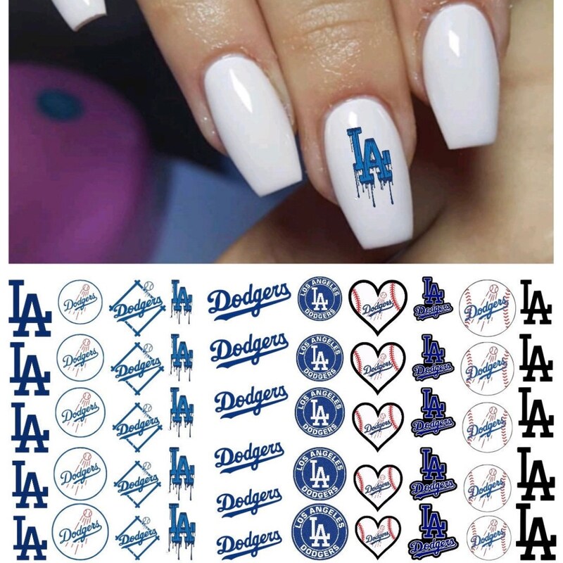 Baseball Nail Decals - Etsy