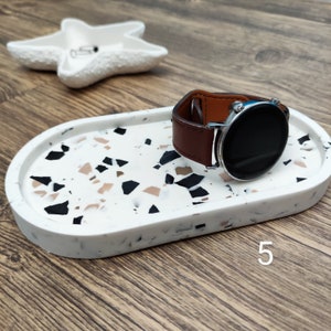 Terrazzo Oval Jesmonite Tray Decorative Key Tray Customizable EDC Tray ...