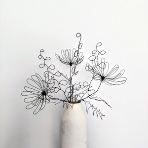 Wire Flowers Bouquet | Handcrafted Metal Floral Art | Minimalist Home ...