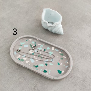 Terrazzo Oval Jesmonite Tray Decorative Key Tray Customizable EDC Tray ...