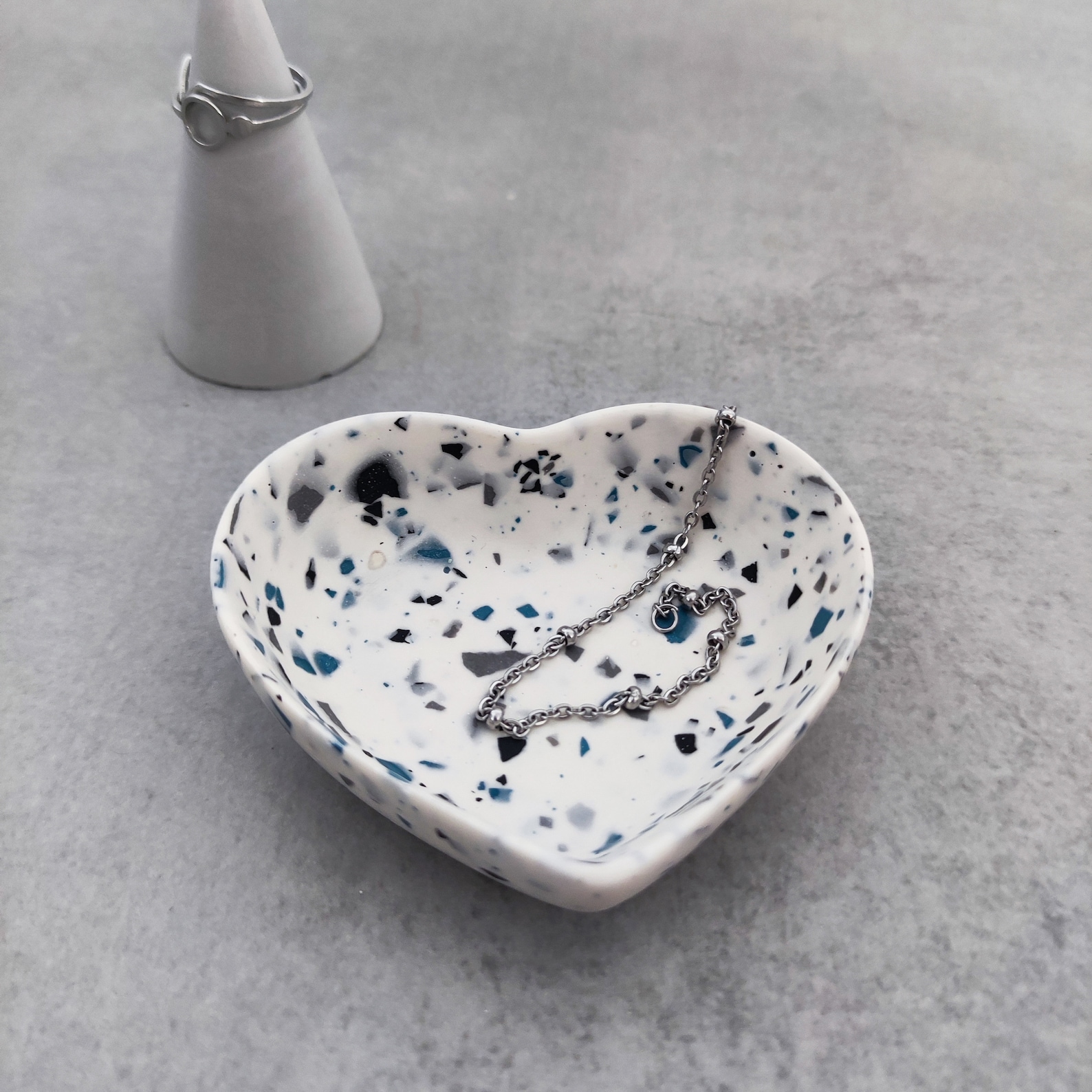 Terrazzo Heart Tray Jesmonite Key Tray Tealight Candle - Etsy