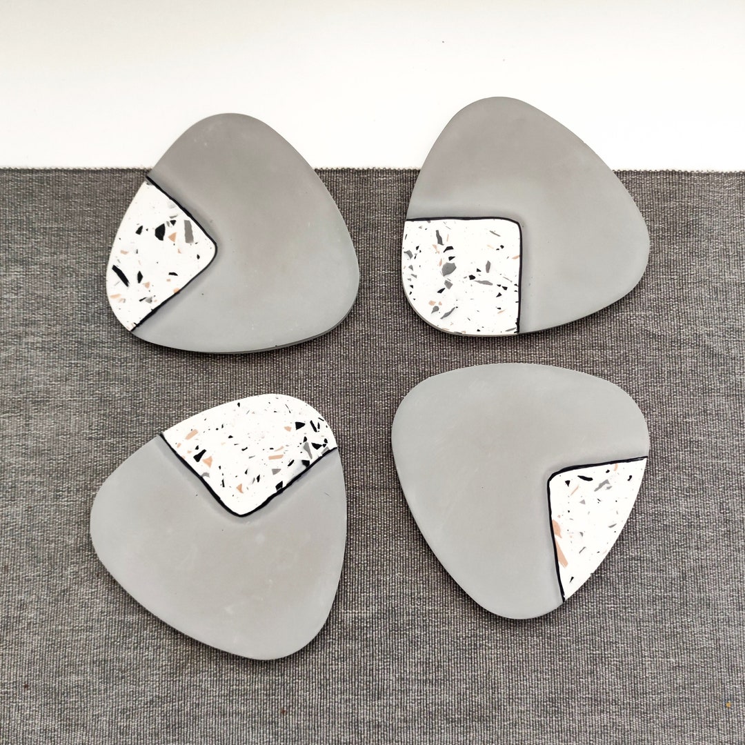 Triangle Coaster Set | Modern Geometric Drink Coasters | Terrazzo Style ...