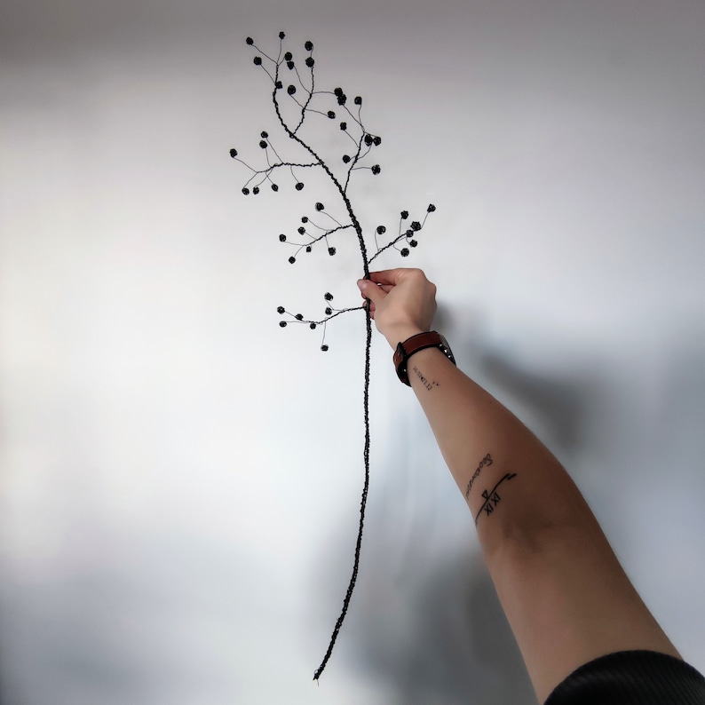 Tree Branch From Annealed Wire Wire Floral Sculpture Minimalist Line ...