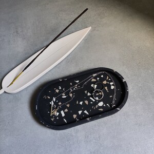 Terrazzo Oval Jesmonite Tray Decorative Key Tray Customizable EDC Tray ...