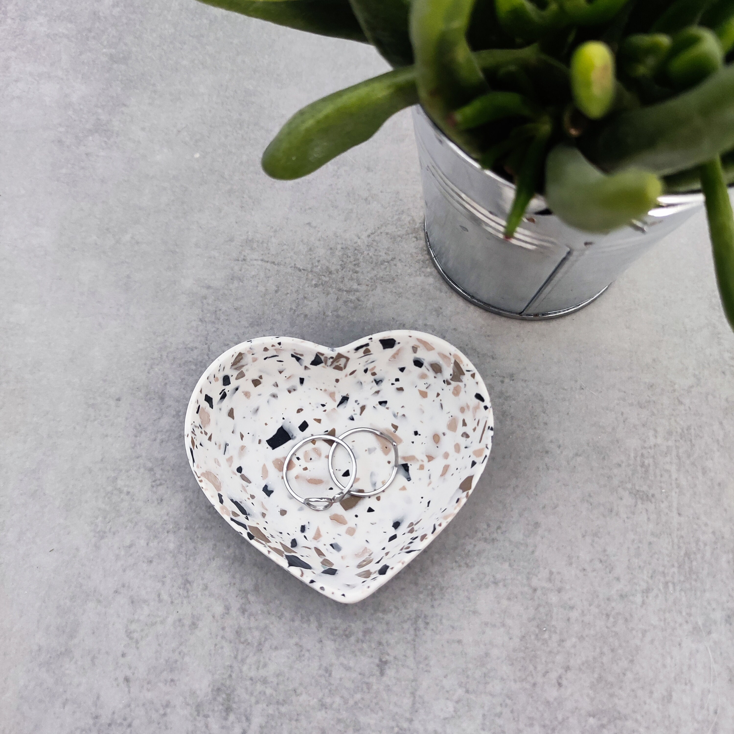 Terrazzo Heart Tray Jesmonite Key Tray Tealight Candle - Etsy