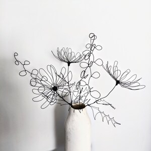 Wire Flowers Bouquet | Handcrafted Metal Floral Art | Minimalist Home ...