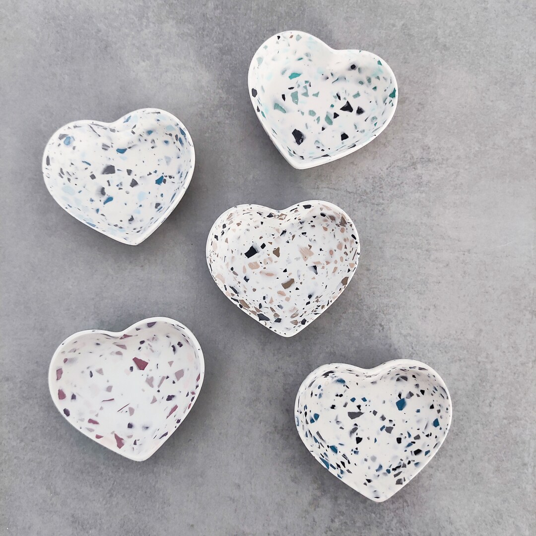 Terrazzo Heart Tray Jesmonite Key Tray Tealight Candle - Etsy