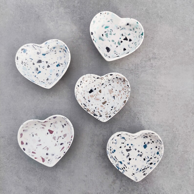 Terrazzo Heart Tray Jesmonite Key Tray Tealight Candle - Etsy