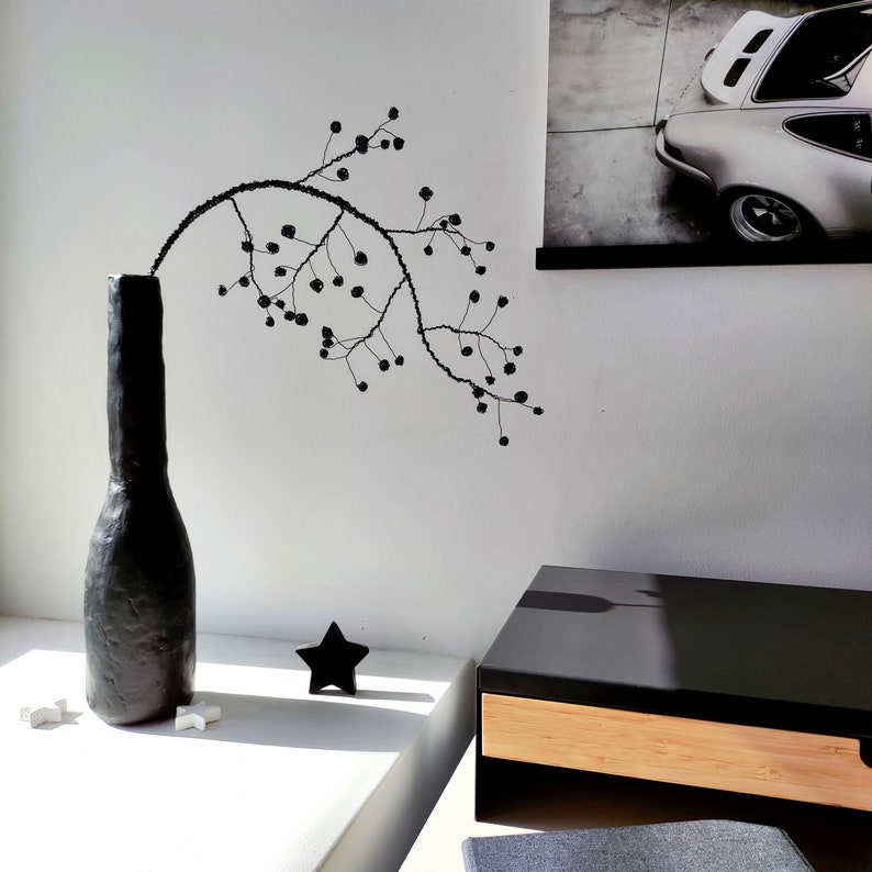 Tree Branch From Annealed Wire Wire Floral Sculpture Minimalist Line ...