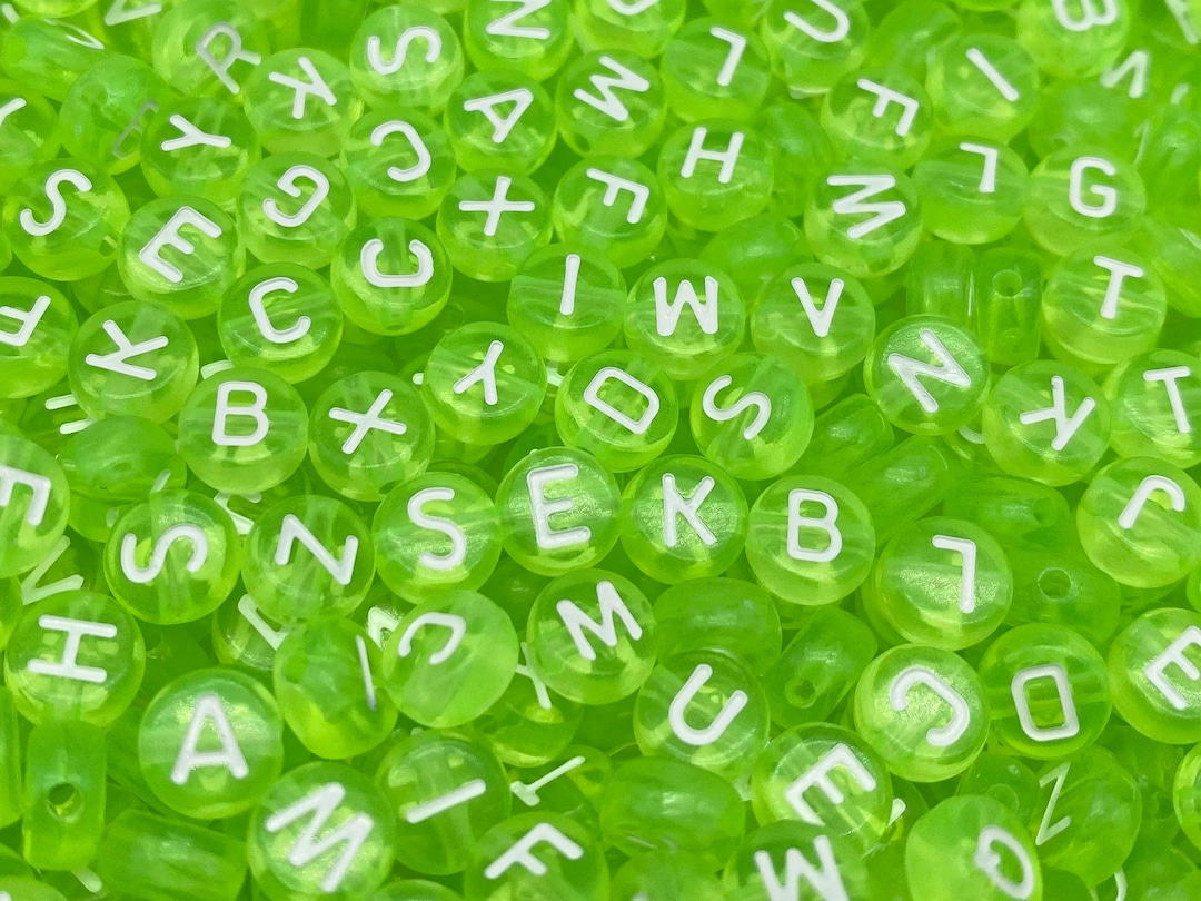10 Pcs, Choose Your Letter, Alphabet Letter Beads, Individual Letter ...
