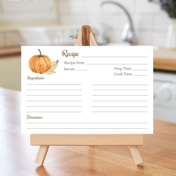 Fall Recipe Cards - Etsy