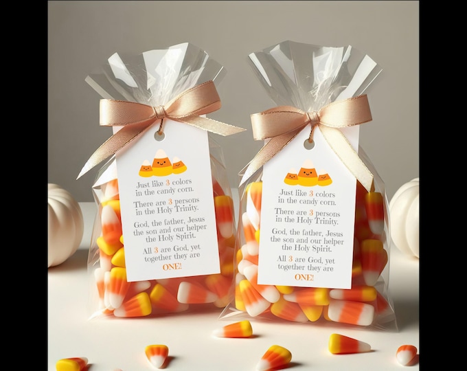 Christian Halloween Candy Corn Gospel Treat Tag Printable Poem, Candy ...