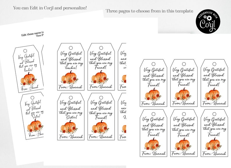 Friendsgiving Gift Tags and Favor Tags 2 X 3.5 - Etsy