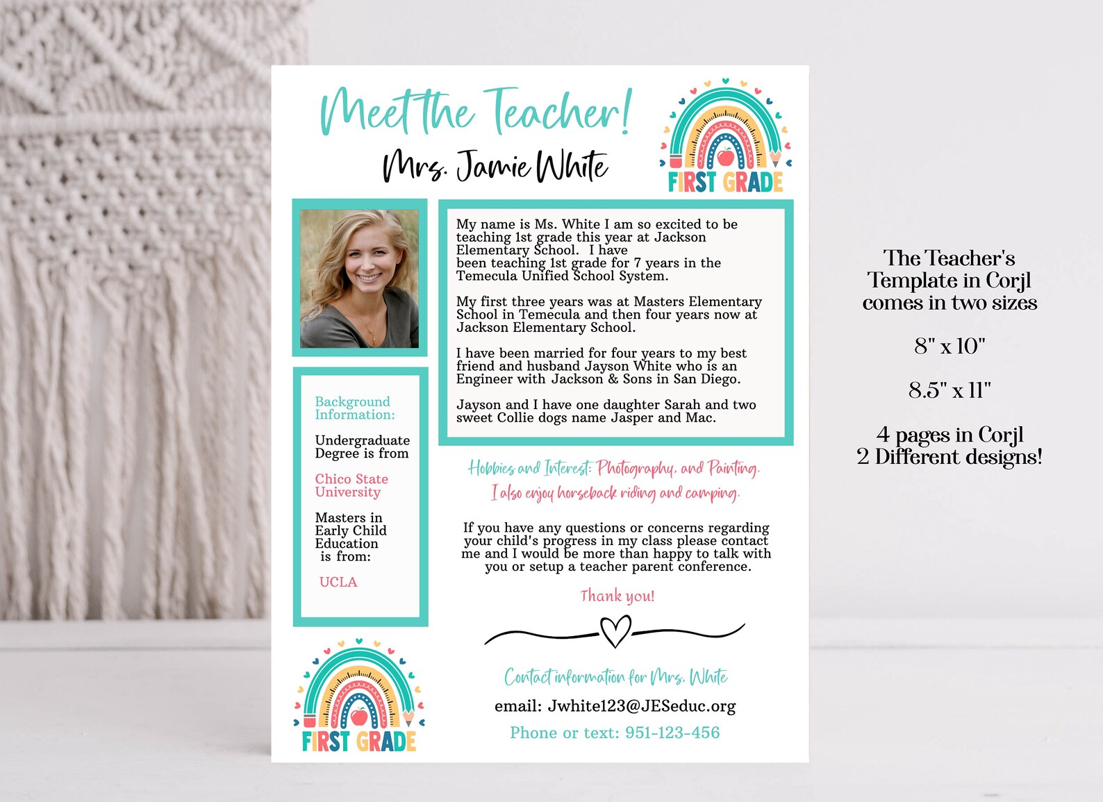 Editable 1st Grade Meet the Teacher Flyer Template (digital Download ...