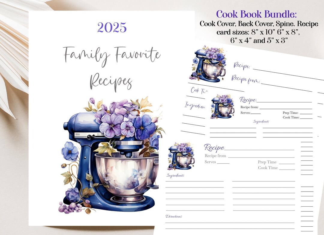 Personalized Mother's Day Cookbook Cover & Recipe Cards (digital ...