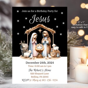 Editable Birthday Party for Jesus Invitation (digital Download) - Etsy