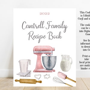 Personalized Cook Book Cover Editable Cookbook Cover - Etsy