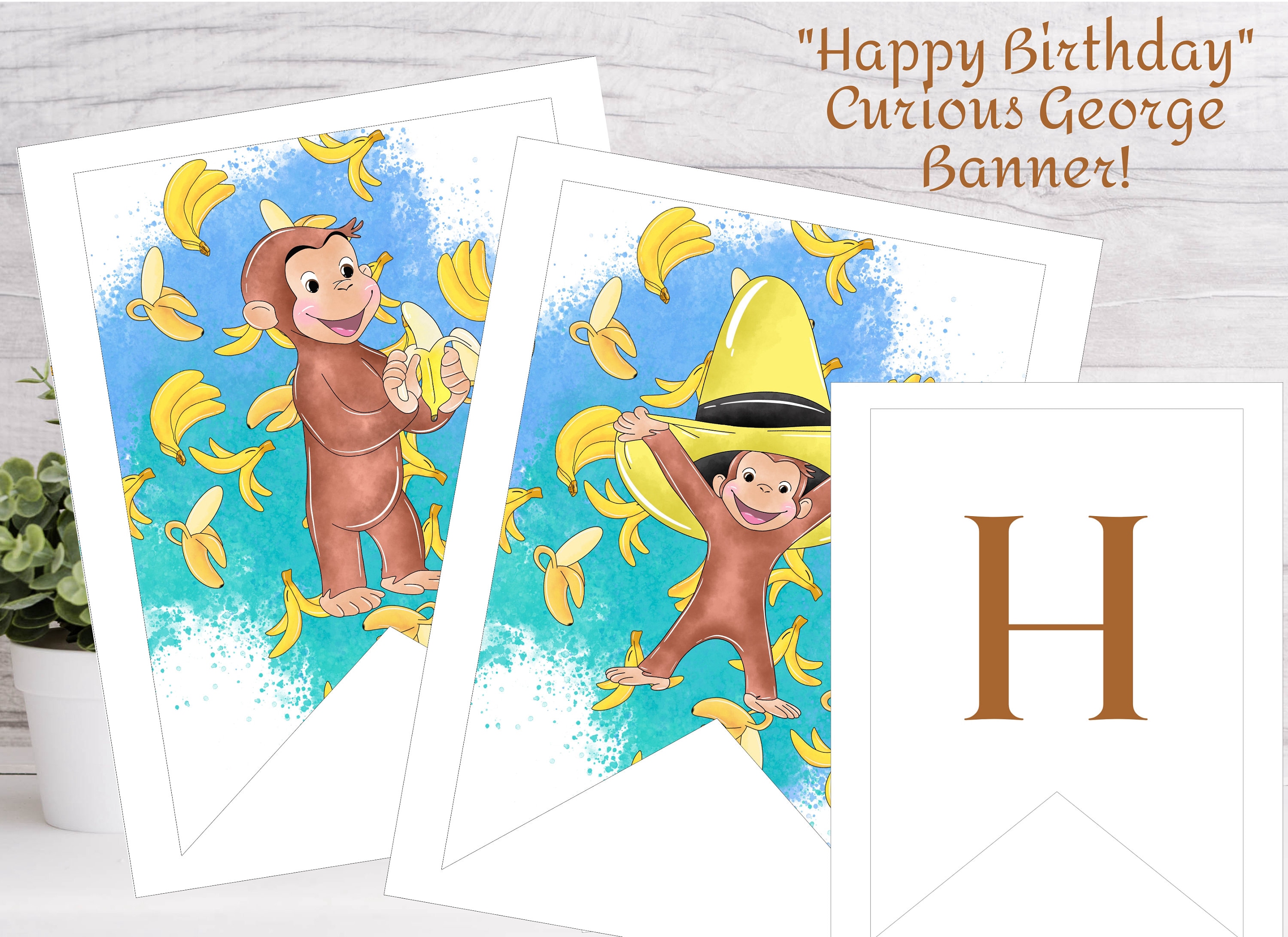 Curious George Happy Birthday Banner