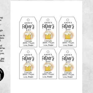 Father's Day Gift Tag, Editable Father's Day Gift Tag, "we Love You ...