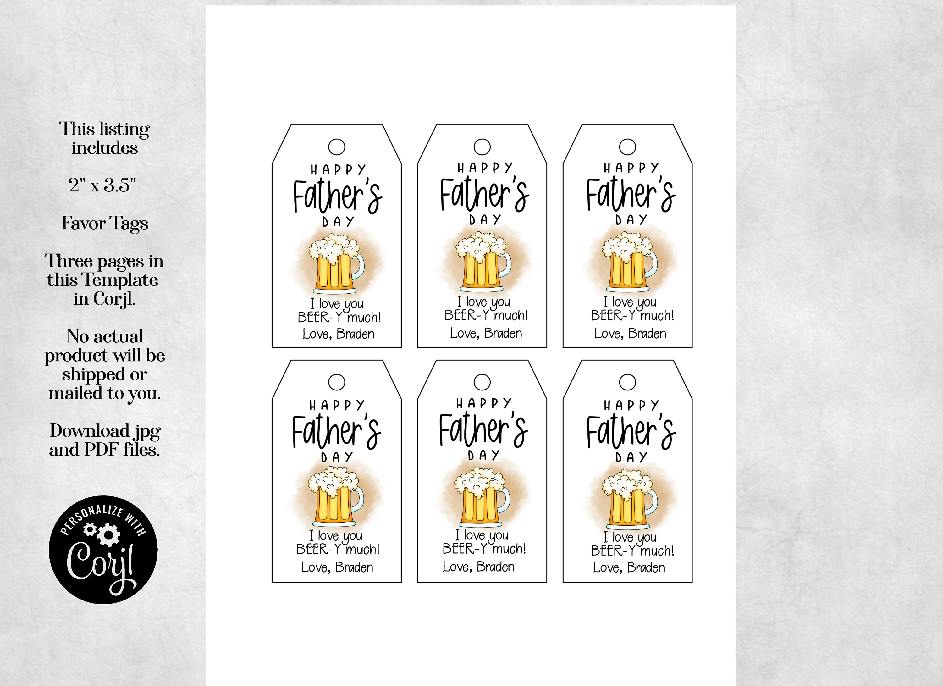 Father's Day Gift Tag Editable Father's Day Gift Tag - Etsy