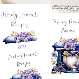 Personalized Purple Kitchen Aid Blender Cook Book Cover, Editable Cook ...