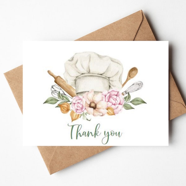 Chef Thank You Card - Etsy