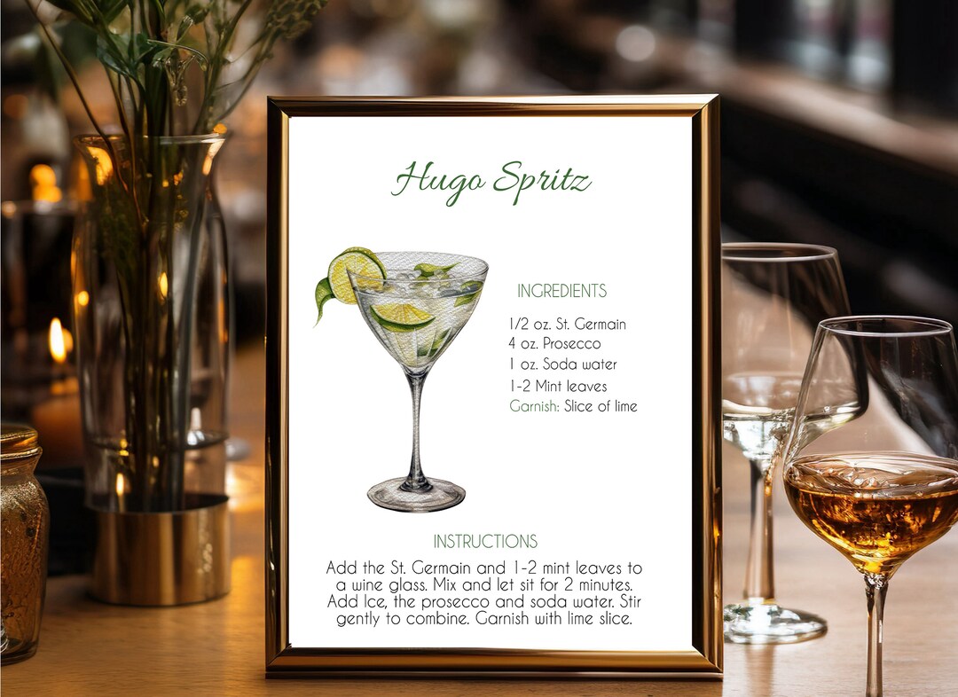 Hugo Spritz Drink Sign Digital Download and Print / Personalized Drink ...