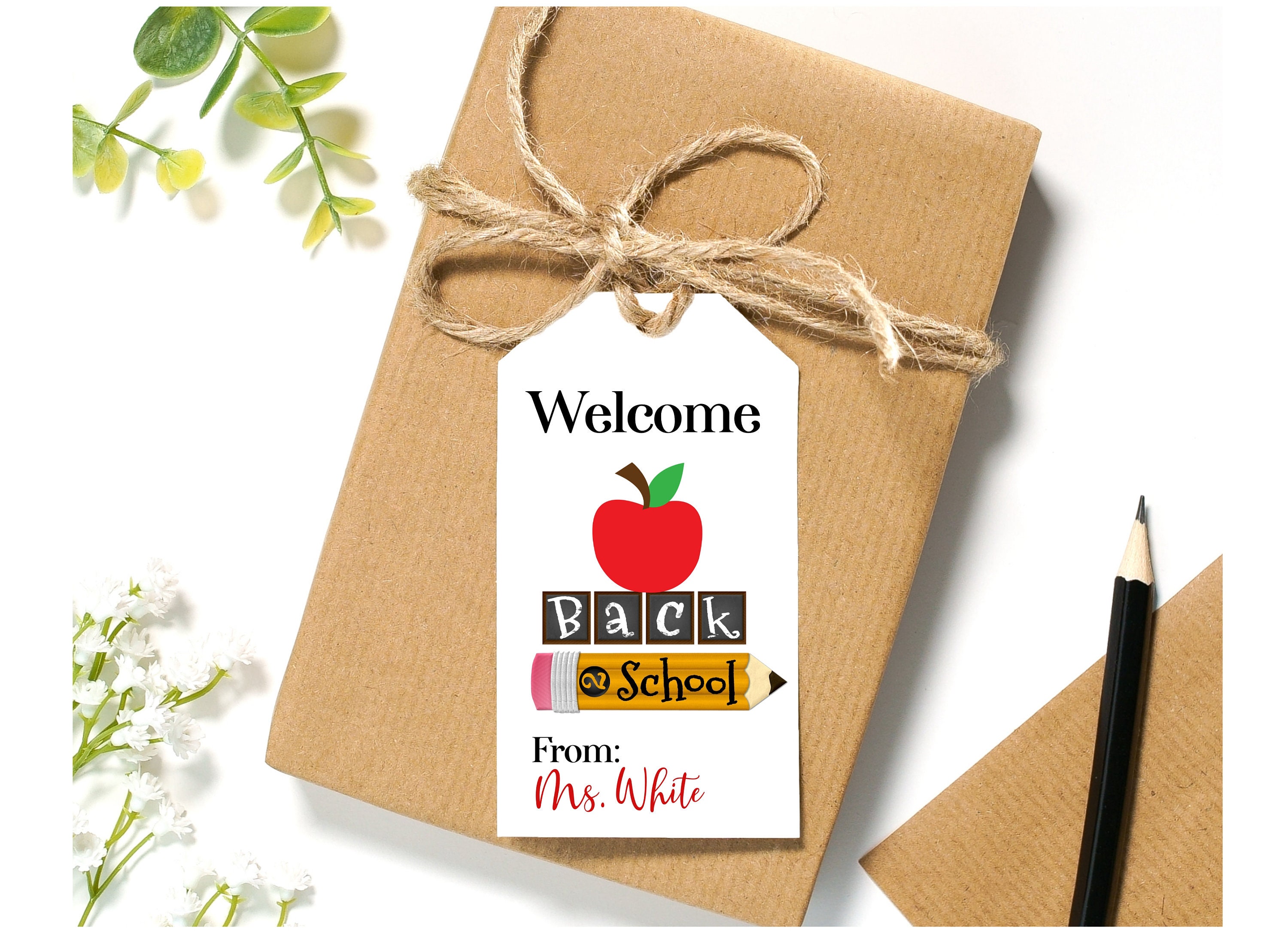 Back to School Favor Tags, Personalized Teacher Gift (digital Download ...