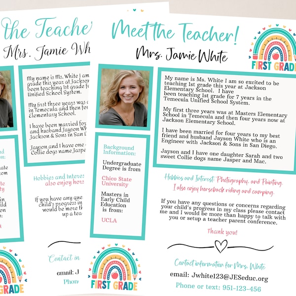Meet the Teacher 1st Grade - Etsy