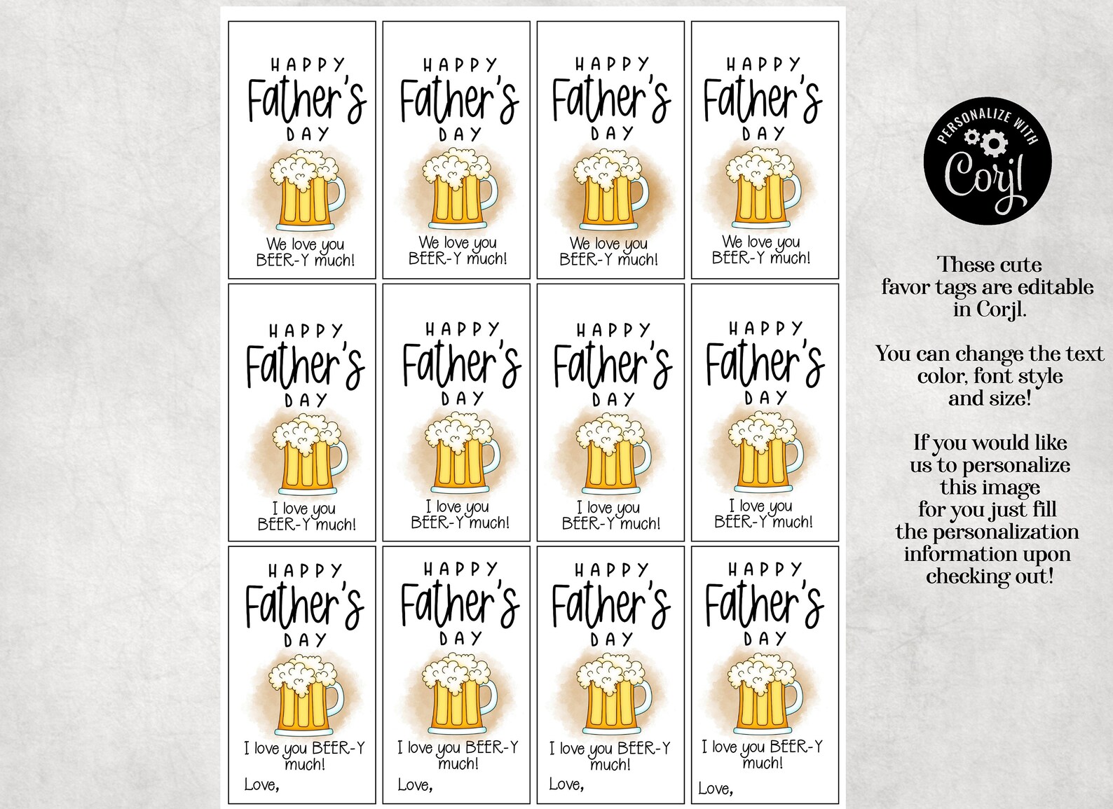 Father's Day Gift Tag Editable Father's Day Gift Tag - Etsy