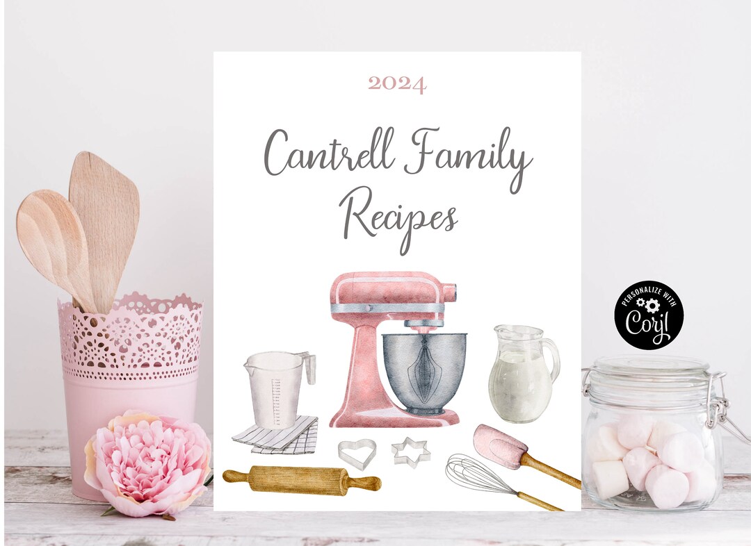 Personalized, Cook Book Cover, Editable Cookbook Cover, Digital ...