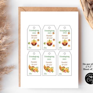 Thanksgiving Gift Tags and Favor Tags 2" X 3.5" Editable Digital ...