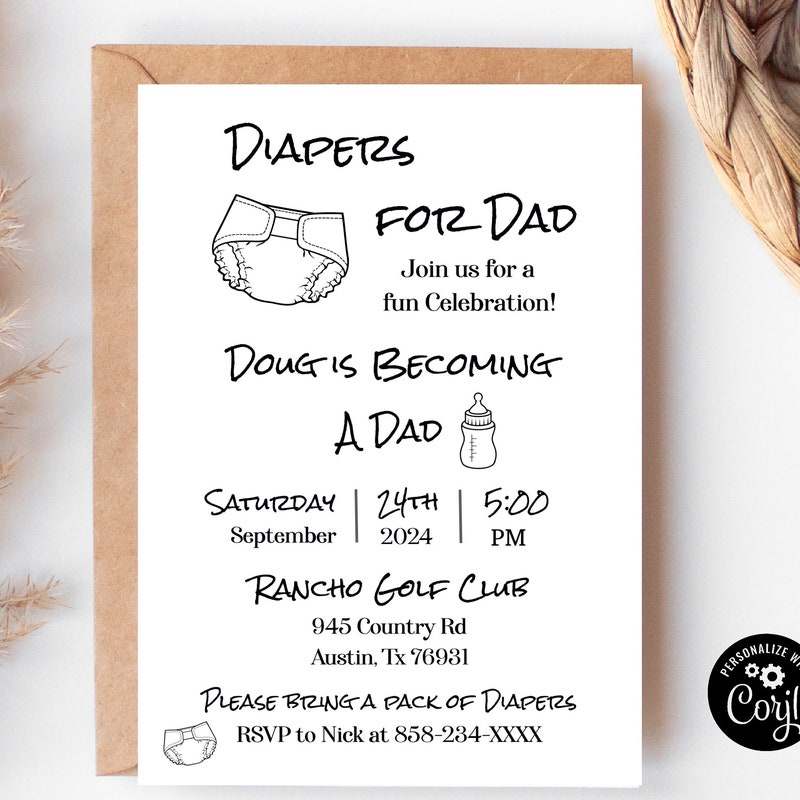 Diaper Invitation - Etsy