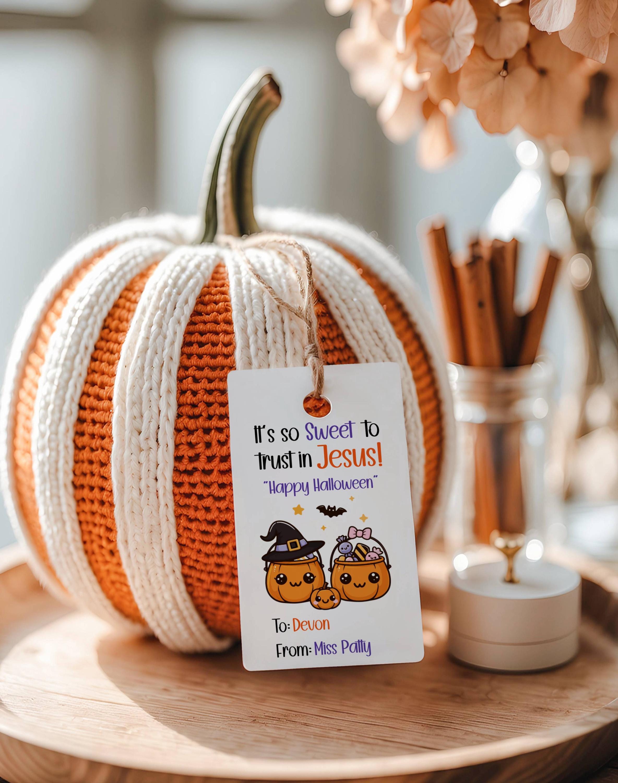 Printable Halloween Treat Tags - "it's so Sweet to Trust in Jesus" (digital Download) - Etsy