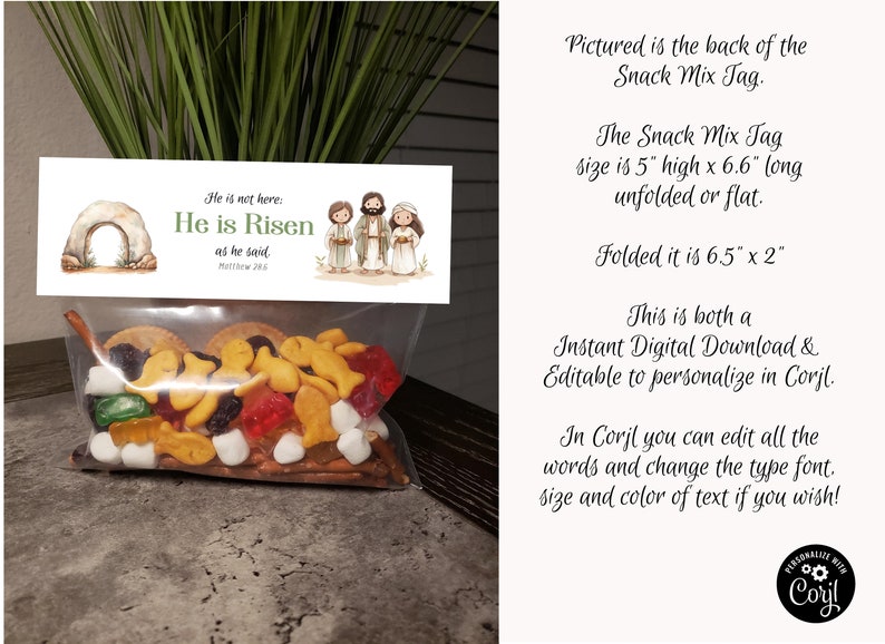 Easter Story Snack Mix Printable Bag Topper (PDF) - Etsy