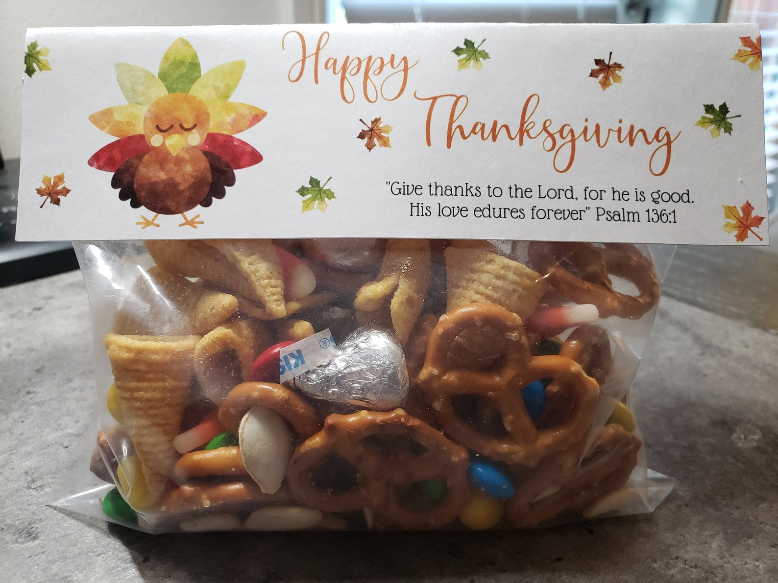 Thanksgiving Blessing Snack Mix Card Topper or Favor Tag - Etsy