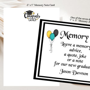 Graduation Memory Jar Sign and Note Card / DIY Memory Jar Sign Editable ...