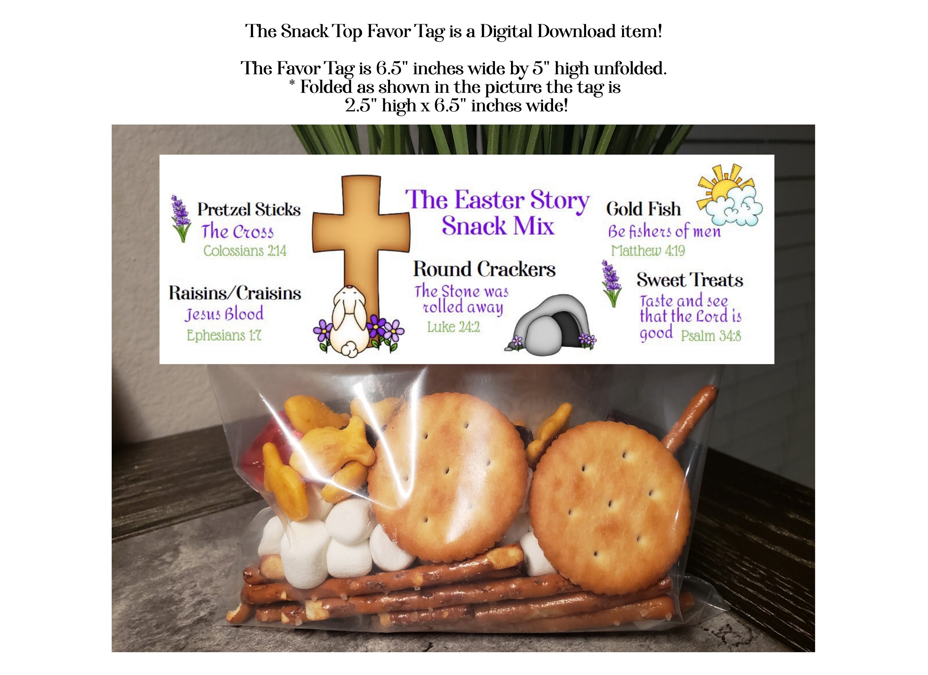 Editable Easter Story Snack Mix Printable Bag Topper, Easter Treats ...