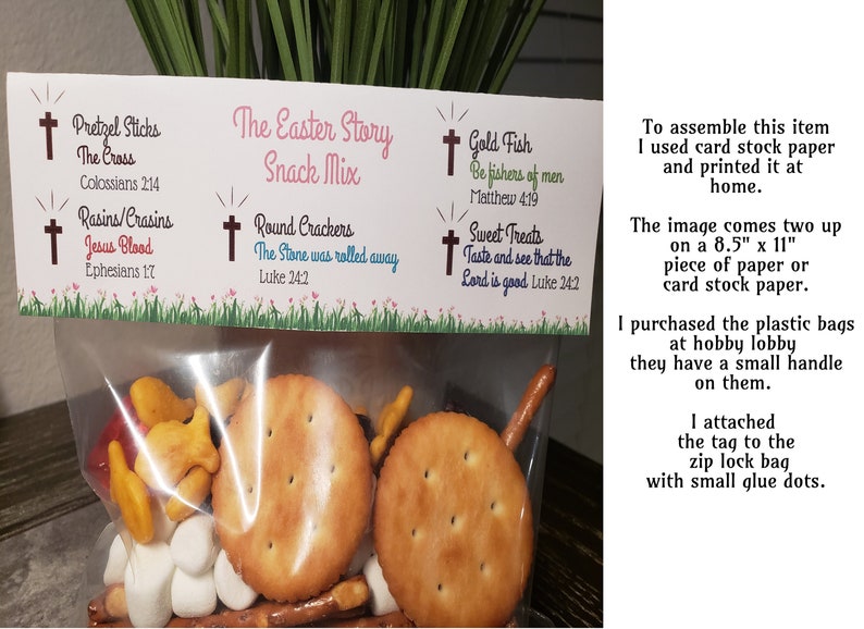The Easter Story Snack Mix Printable Bag Topper Easter - Etsy