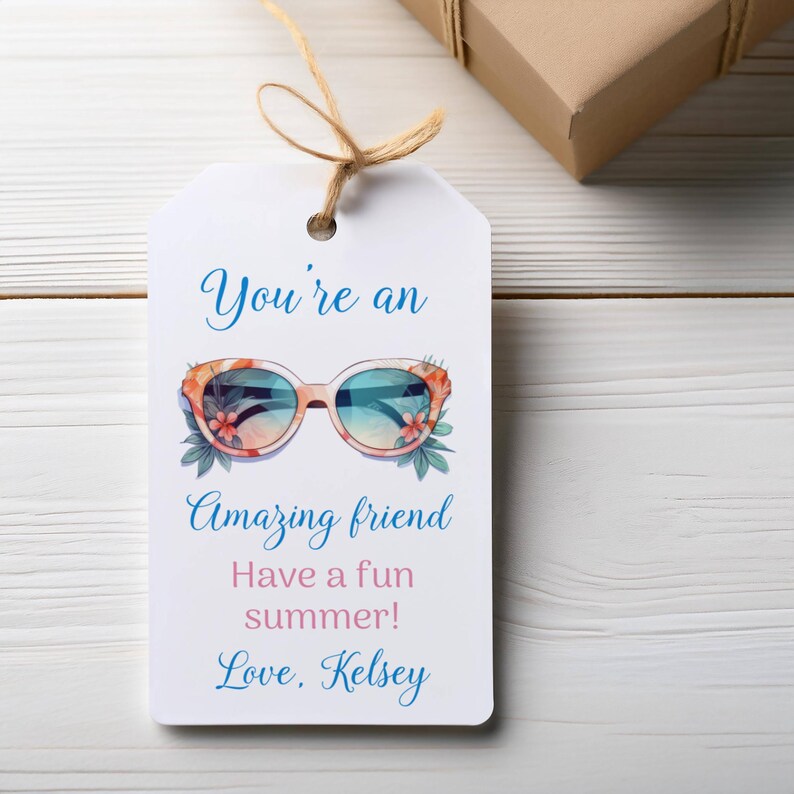 Editable End of Year Student Gift Tag: Fun Summer Friend (digital ...