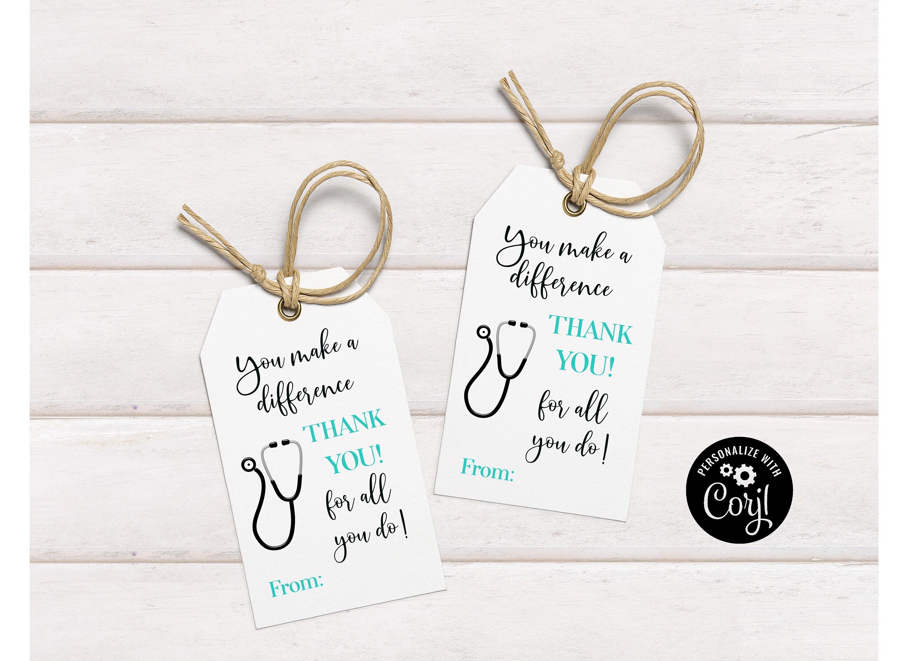 Medical Staff Gift Tag Doctor or Nurse Gift Tag Editable - Etsy