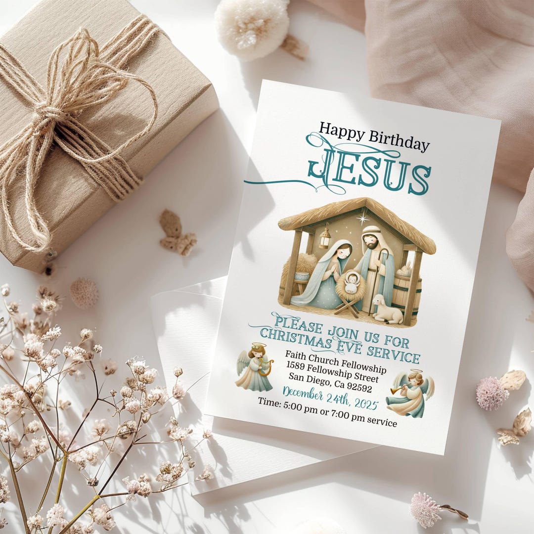 Editable Birthday Party for Jesus Invitation (digital Download) - Etsy