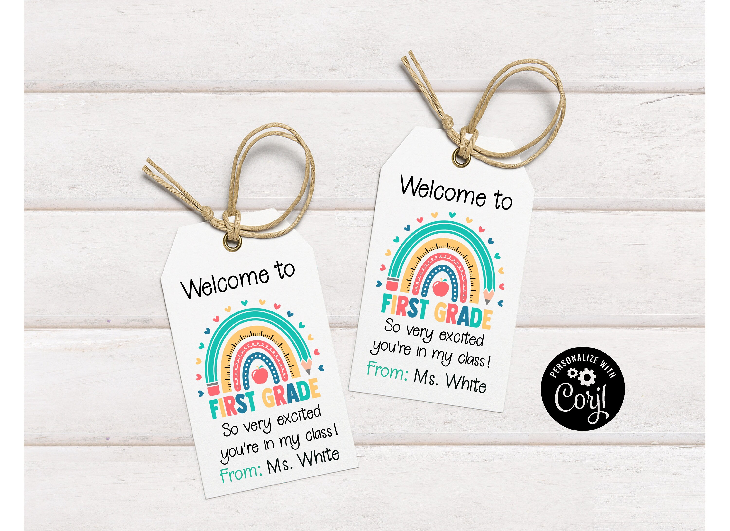 1st Grade Back to School Gift Tags Teacher Welcome Back Gift - Etsy