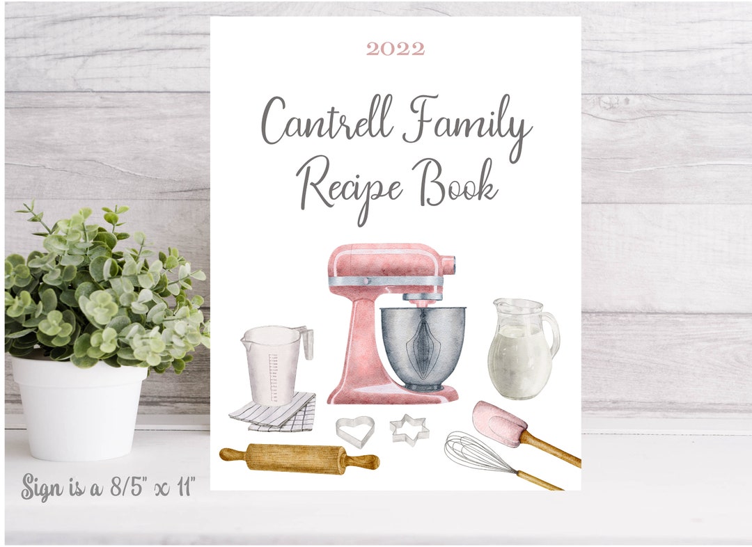 Personalized Cook Book Cover Editable Cookbook Cover - Etsy