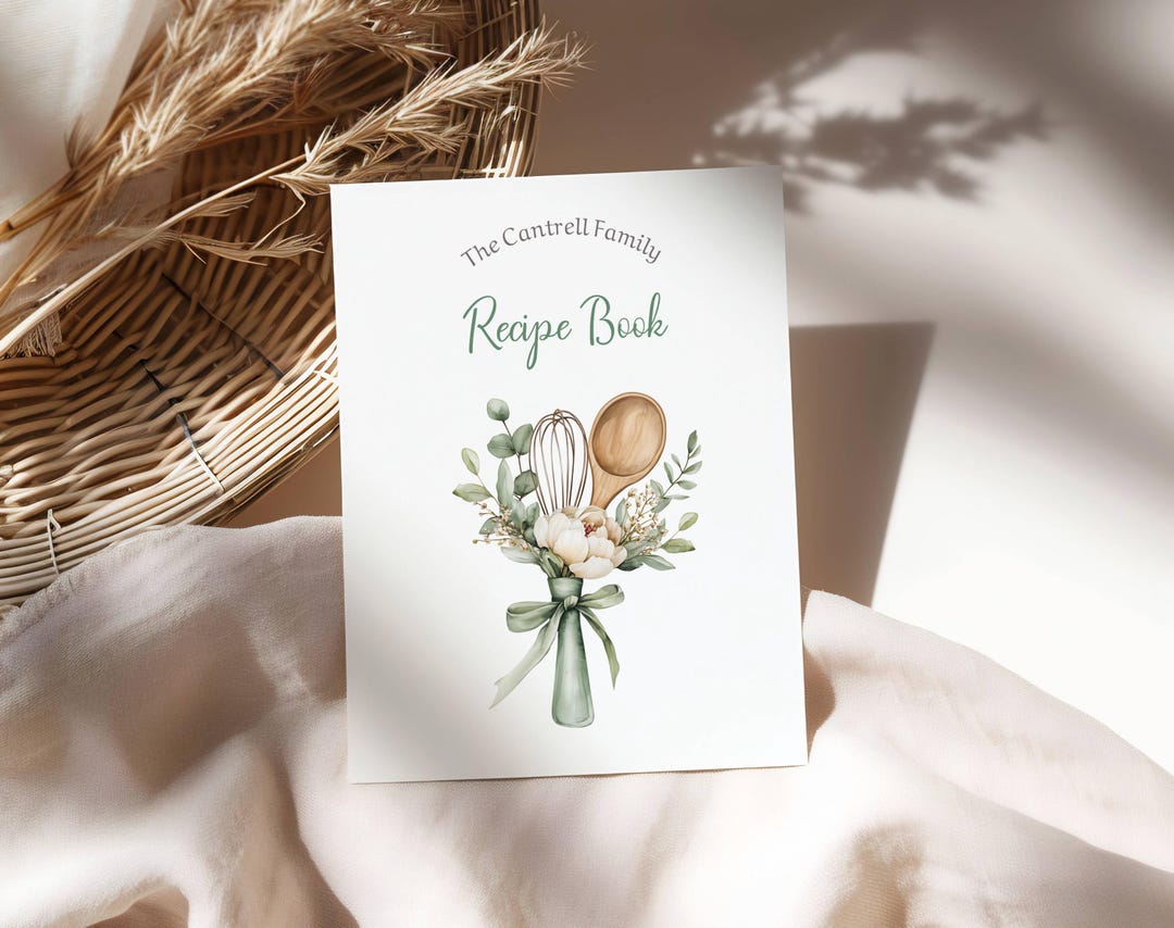 Personalized Cookbook Cover Template: DIY Recipe Book (digital Download ...