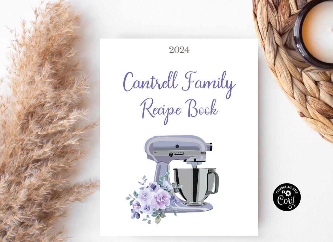 Personalized Purple Kitchen Aid Blender Cook Book Cover, Editable Cook ...