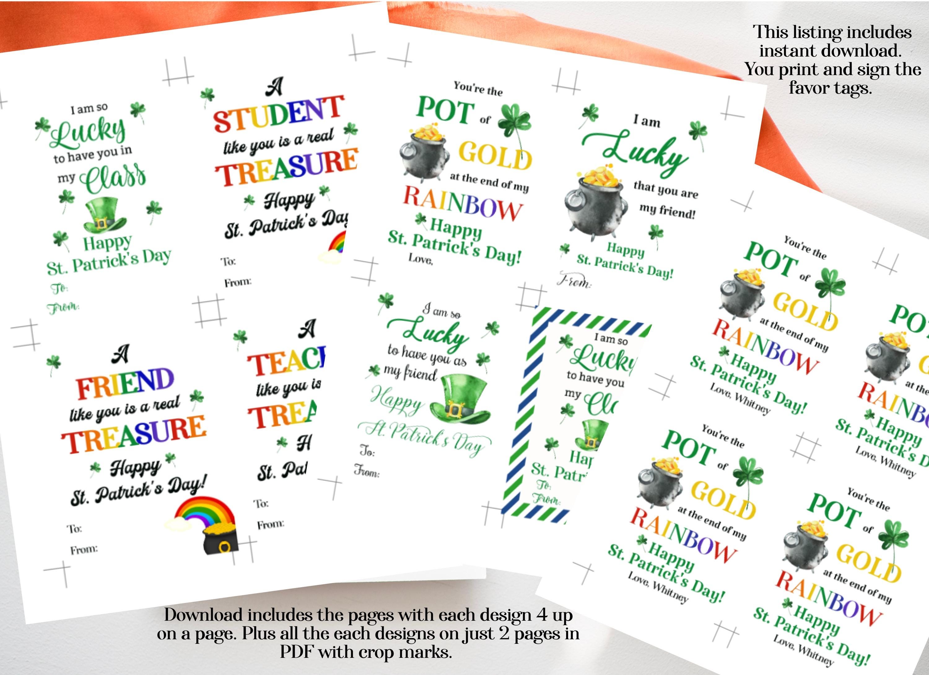 Editable St. Patrick's Day Gift Tags for Teacher, Friends or Co-workers ...