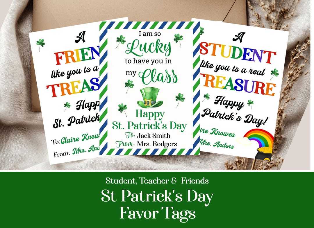 Editable St. Patrick's Day Gift Tags for Teacher, Friends or Co-workers ...