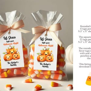 Editable Christian Halloween Favor Tags: Trunk or Treat (PDF) - Etsy